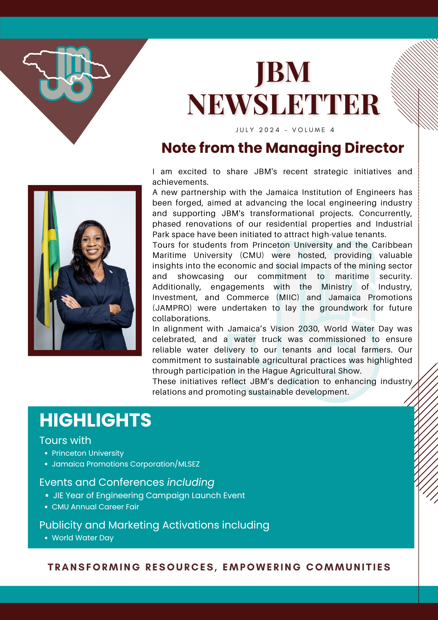 JBM Newsletter - Vol 4 - 2024 - Jamica Bauxite and Mining Ltd